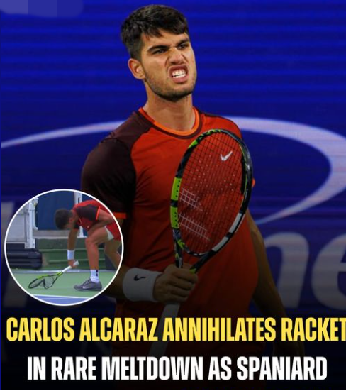 Carlos Alcaraz smashes racket multiple times in frustration against ...