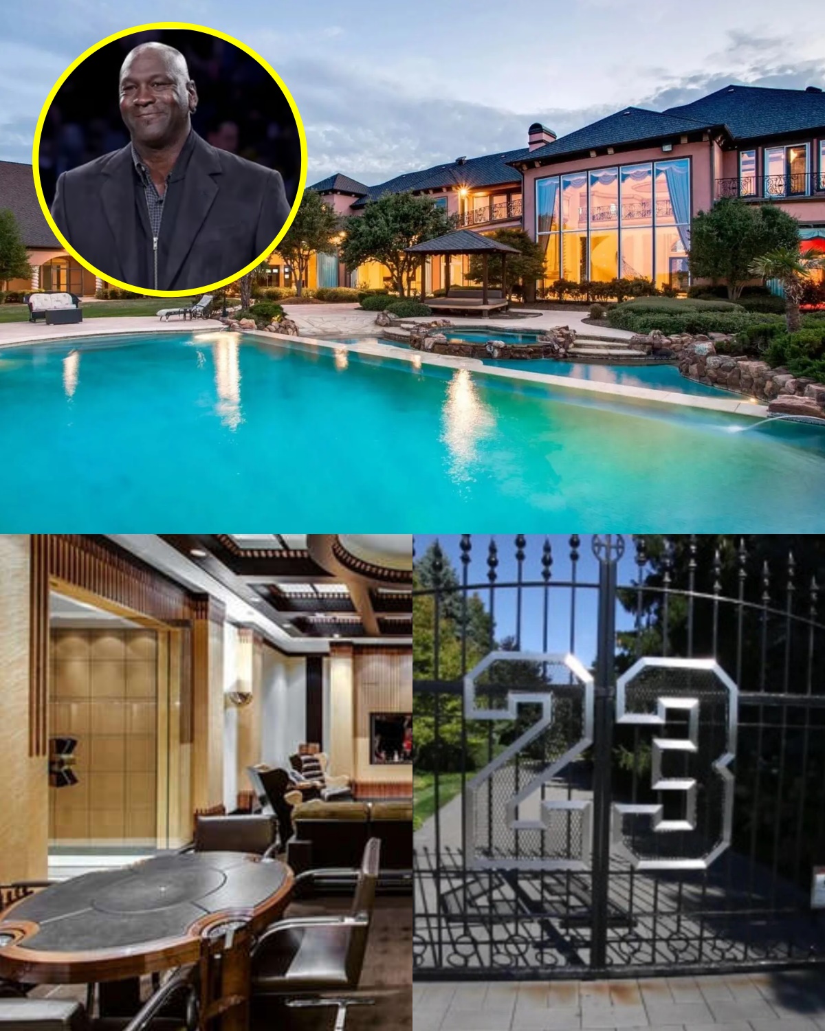 Inside NBA Legend Michael Jordan’s Magnificent Mansion: including Air Jordan logos and his ...